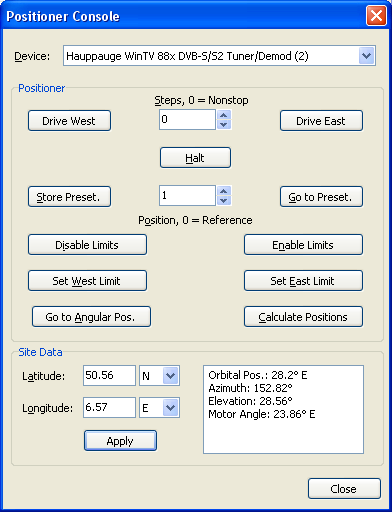 TransEdit - DiSEqC-Einstellungen